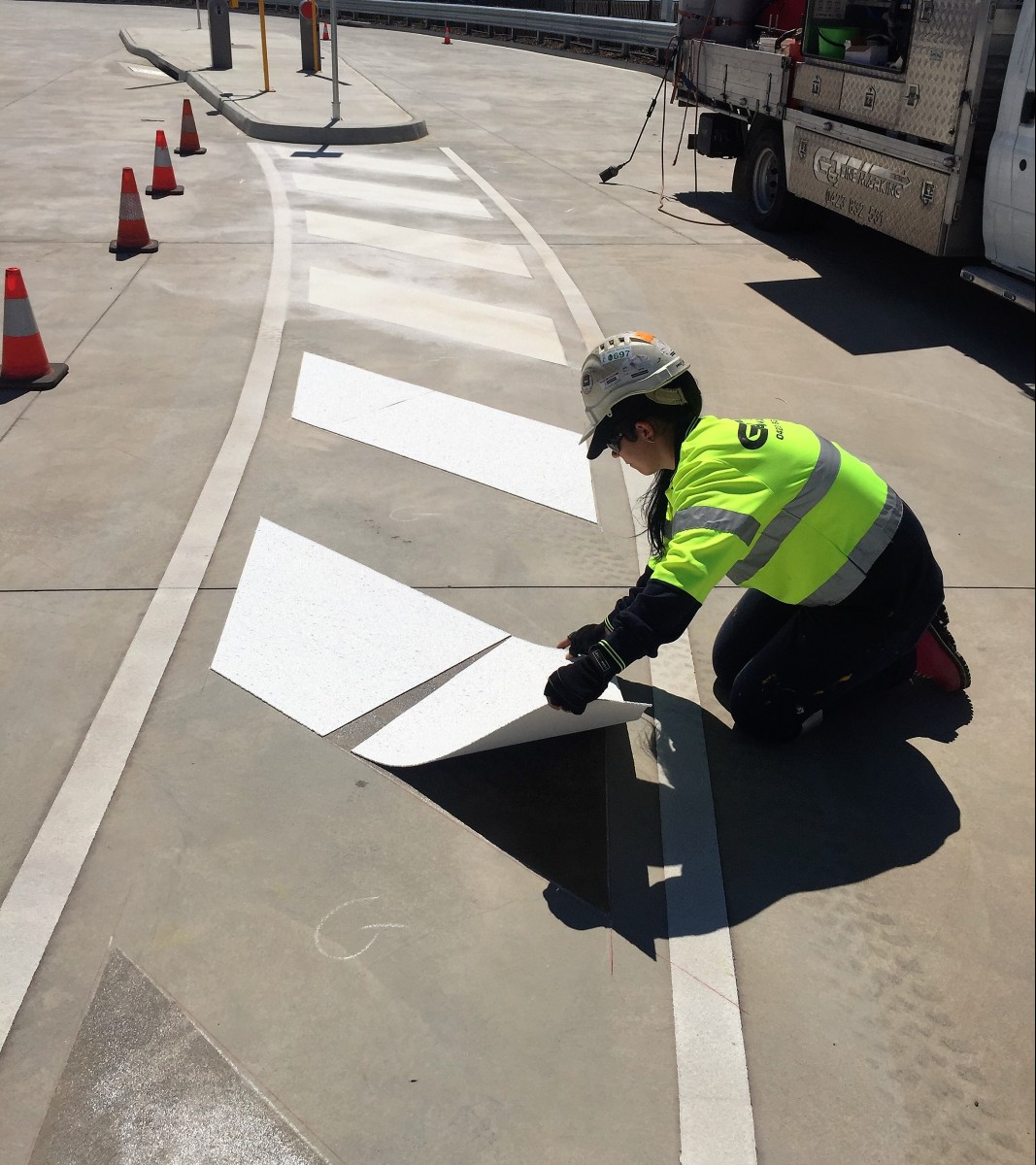 Our Road Marking Services Include Preformed Thermoplastic Signs