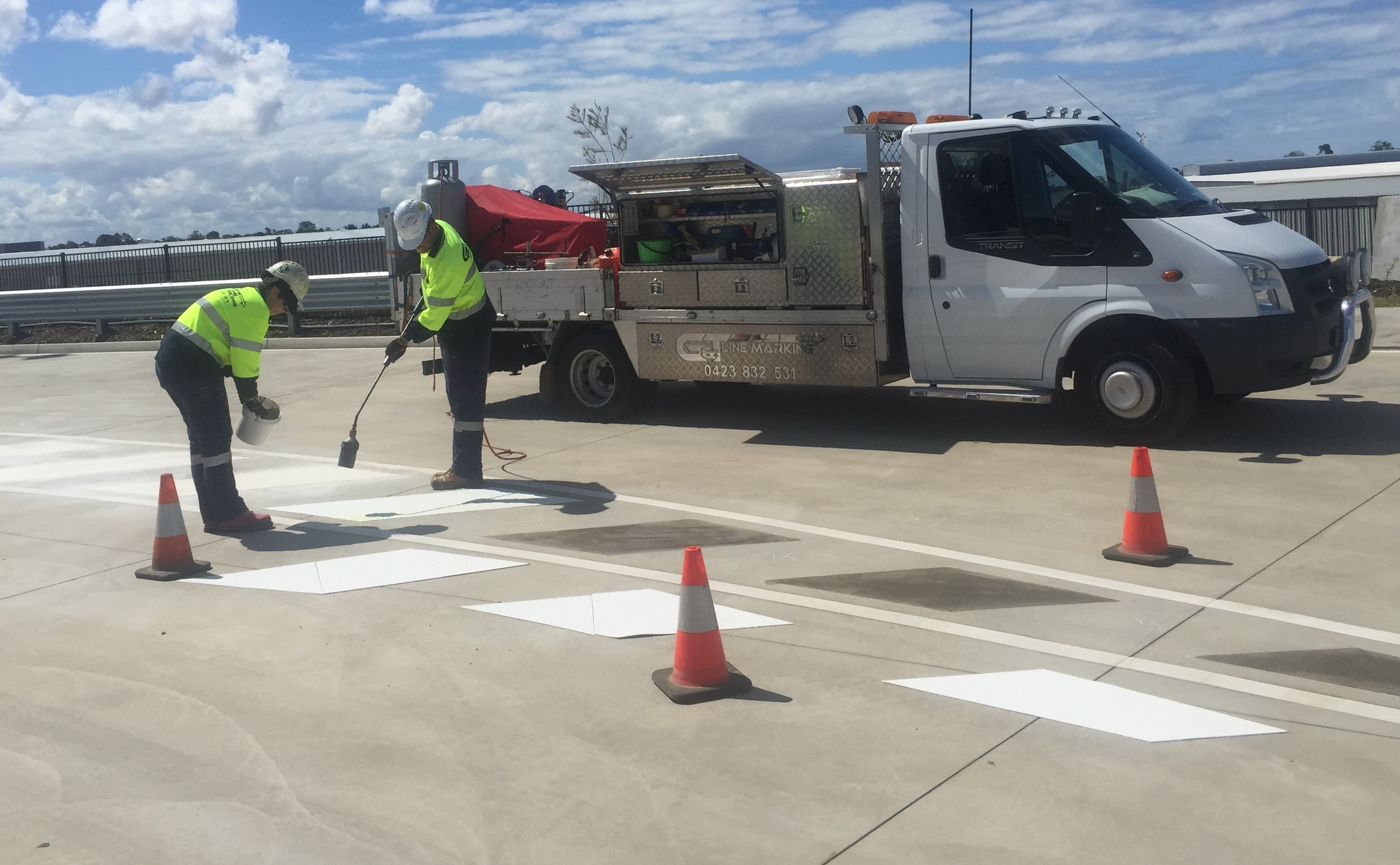 Our Road Marking Services Include Preformed Thermoplastic Signs